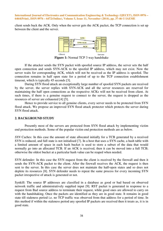 Protection of server from syn flood attack | PDF