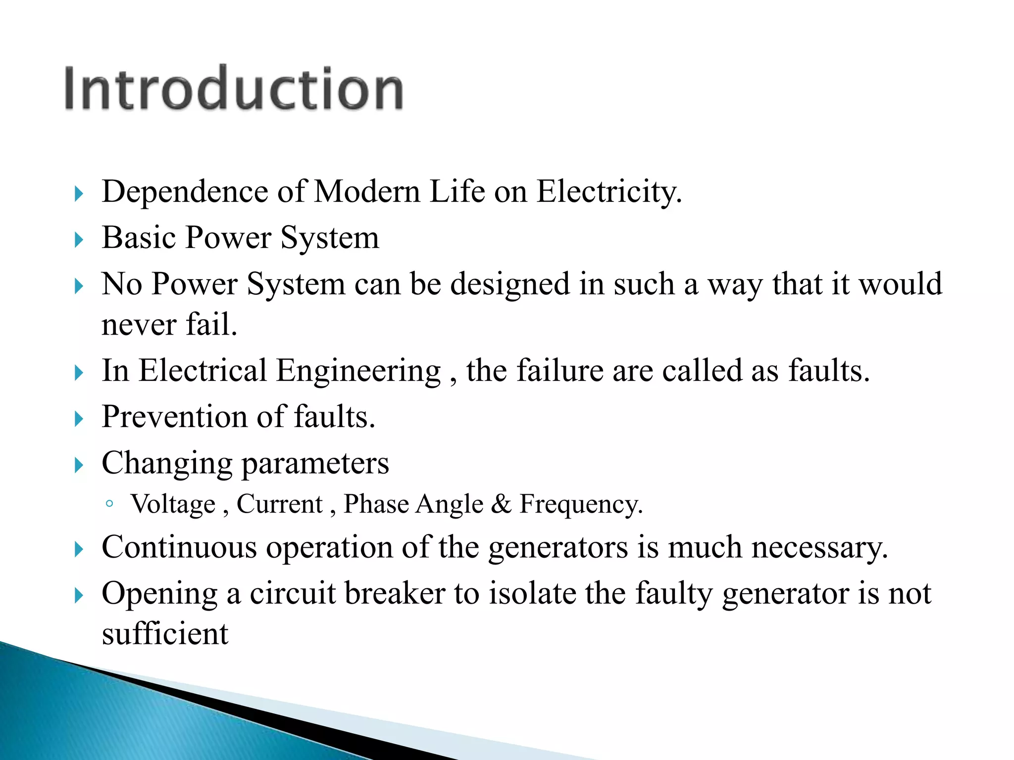 Protection Of Three Phase Synchronous Generator Ppt