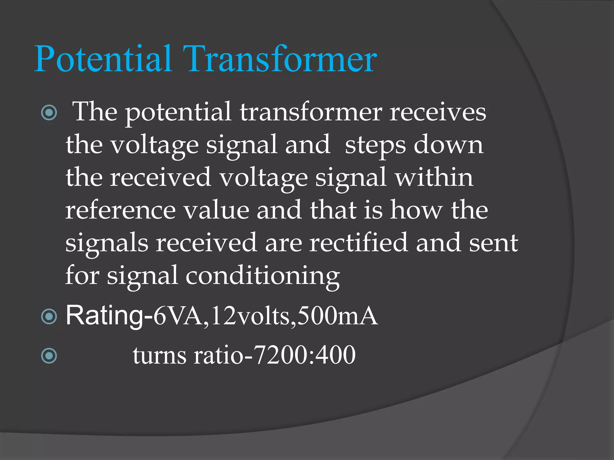 Basic Protection of transformer using microcontroller based relay | PPT