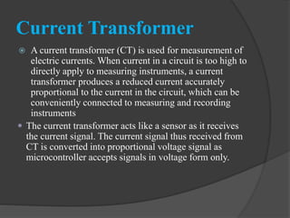 Basic Protection of transformer using microcontroller based relay | PPTX