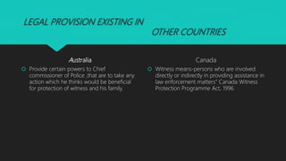 Protection of witness;comparitive study | PPTX