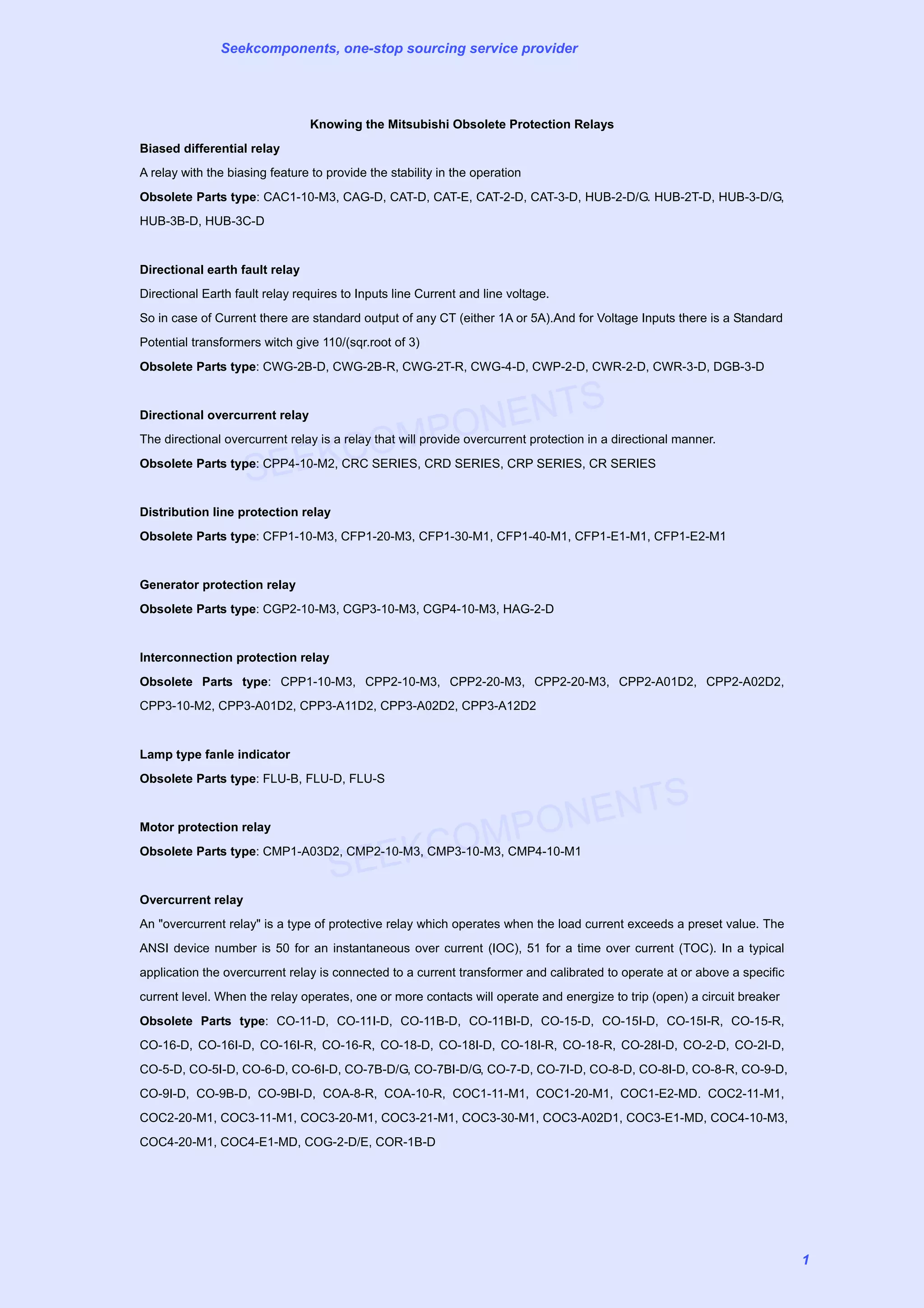 Knowing the Mitsubishi Obsolete Protection Relays | PDF