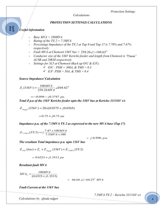 Protection settings calculation | DOC