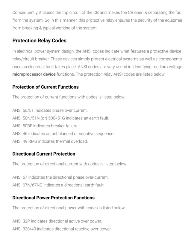 Protective Relay _ Circuit, Working, Types, Codes & Its Applications.pdf