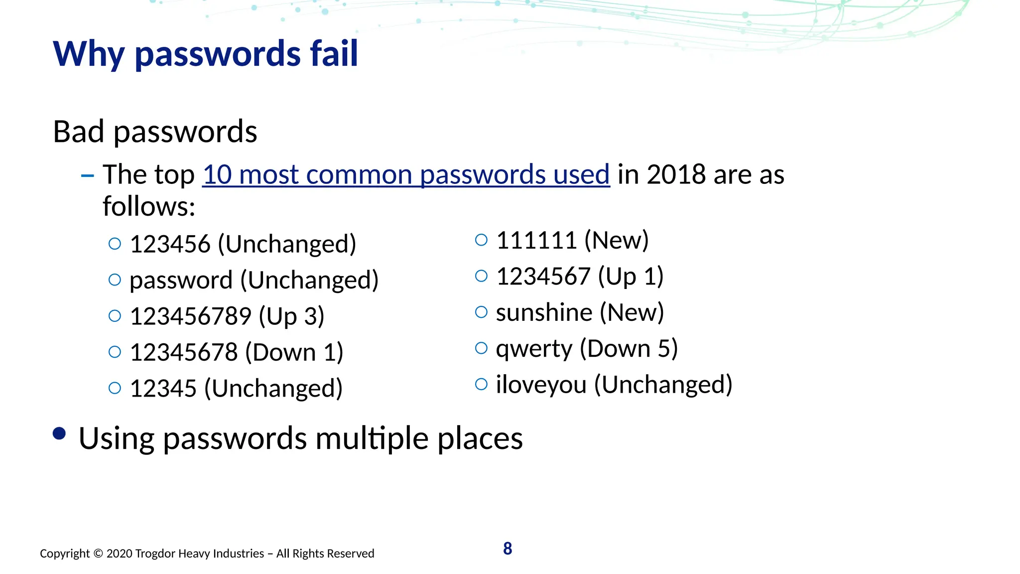 Protect passwords - User Awareness Training | PPTX