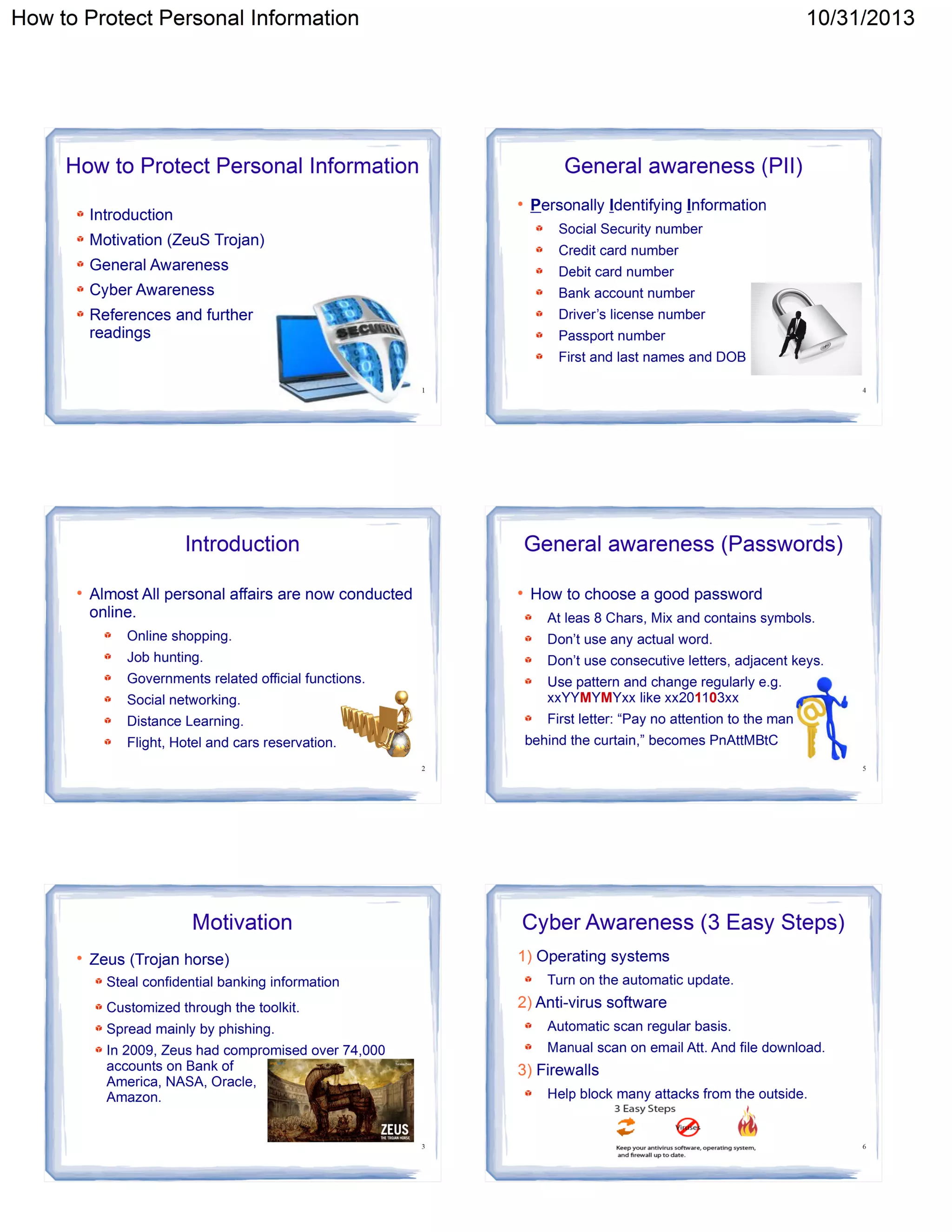Protect personal information (Handout) | PDF