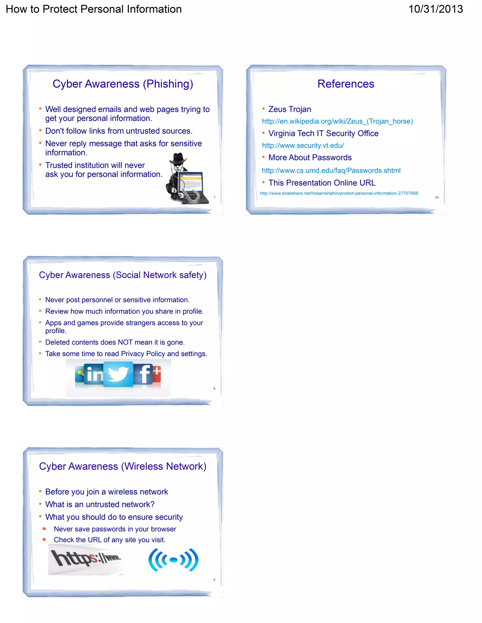 Protect personal information (Handout) | PDF