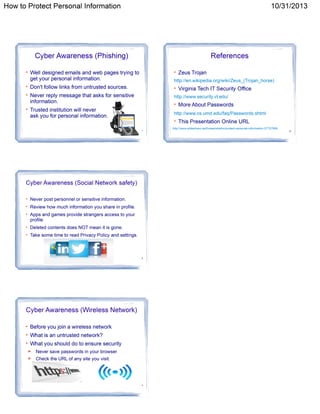 Protect personal information (Handout) | PDF