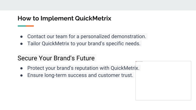 Protect Your Brand's Reputation with QuickMetrix.pptx | Business | Business and Finance