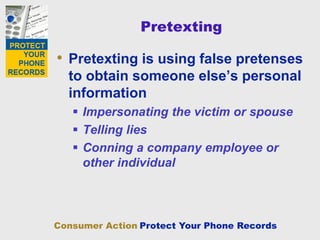 Protect Your Phone Records | PDF | Phone Services | Home Utilities