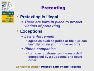 Protect Your Phone Records | PDF | Phone Services | Home Utilities