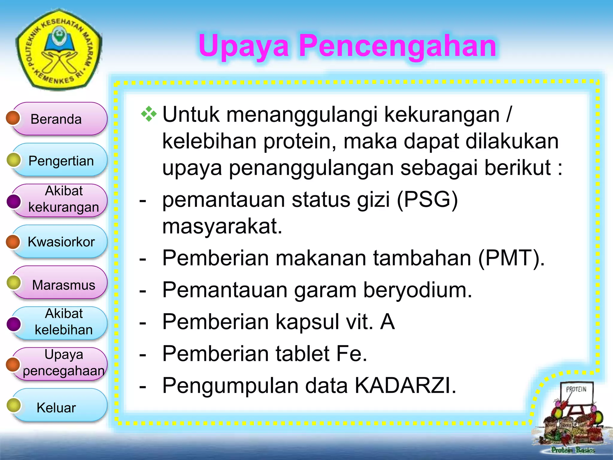 Akibat Kekurangan dan Kelebihan Protein | PPTX