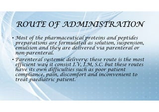 Protein and peptide drug delivery system | PDF