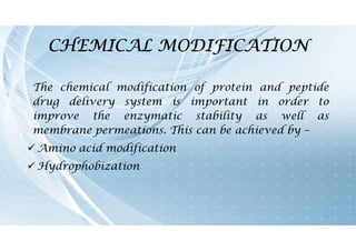 Protein and peptide drug delivery system | PDF