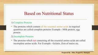 Protein Part-I Biochemistry D- pharm 2nd year | PPTX