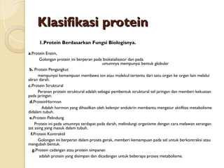 materi ini menjelaskan tentang zat gizi protein | PPT