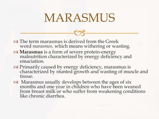 Protein energy malnutrition | PPTX