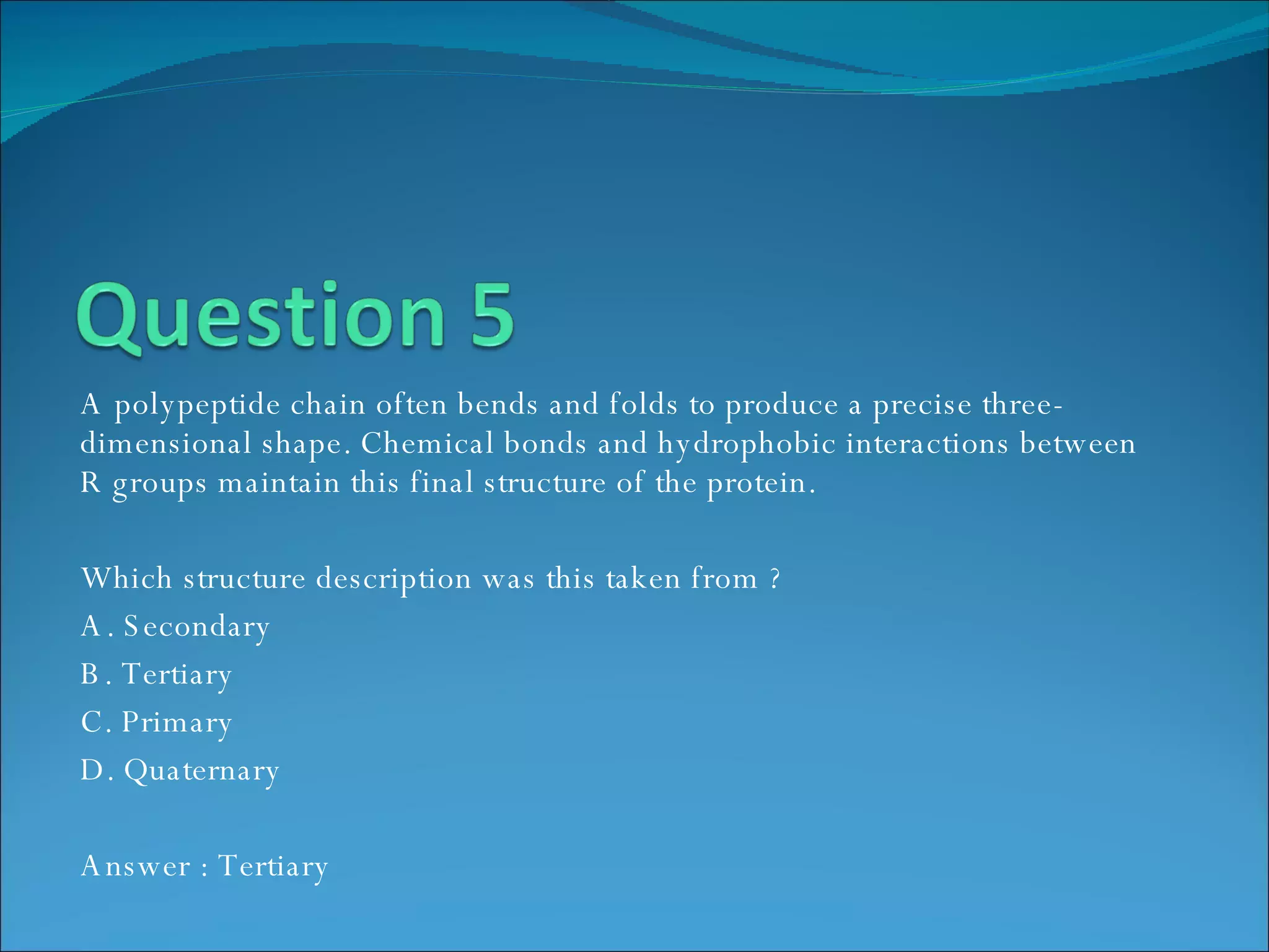 Protein Structure Quiz | PPT