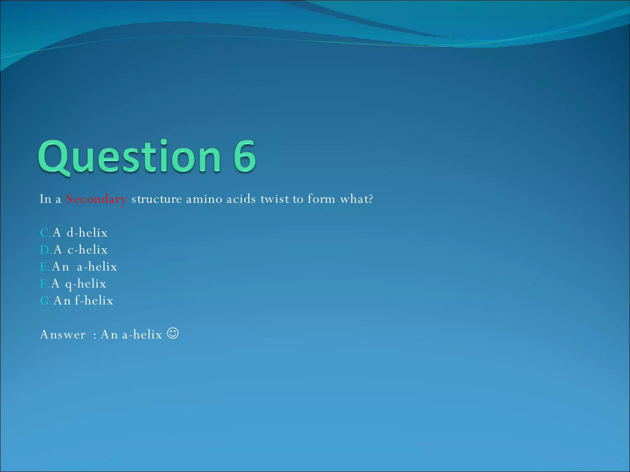 Protein Structure Quiz | PPT