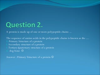 Protein Structure Quiz | PPT