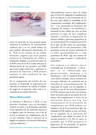 Proteína C-Reactiva: capaz de aglutinar y opsonizar bacterias, así como ...