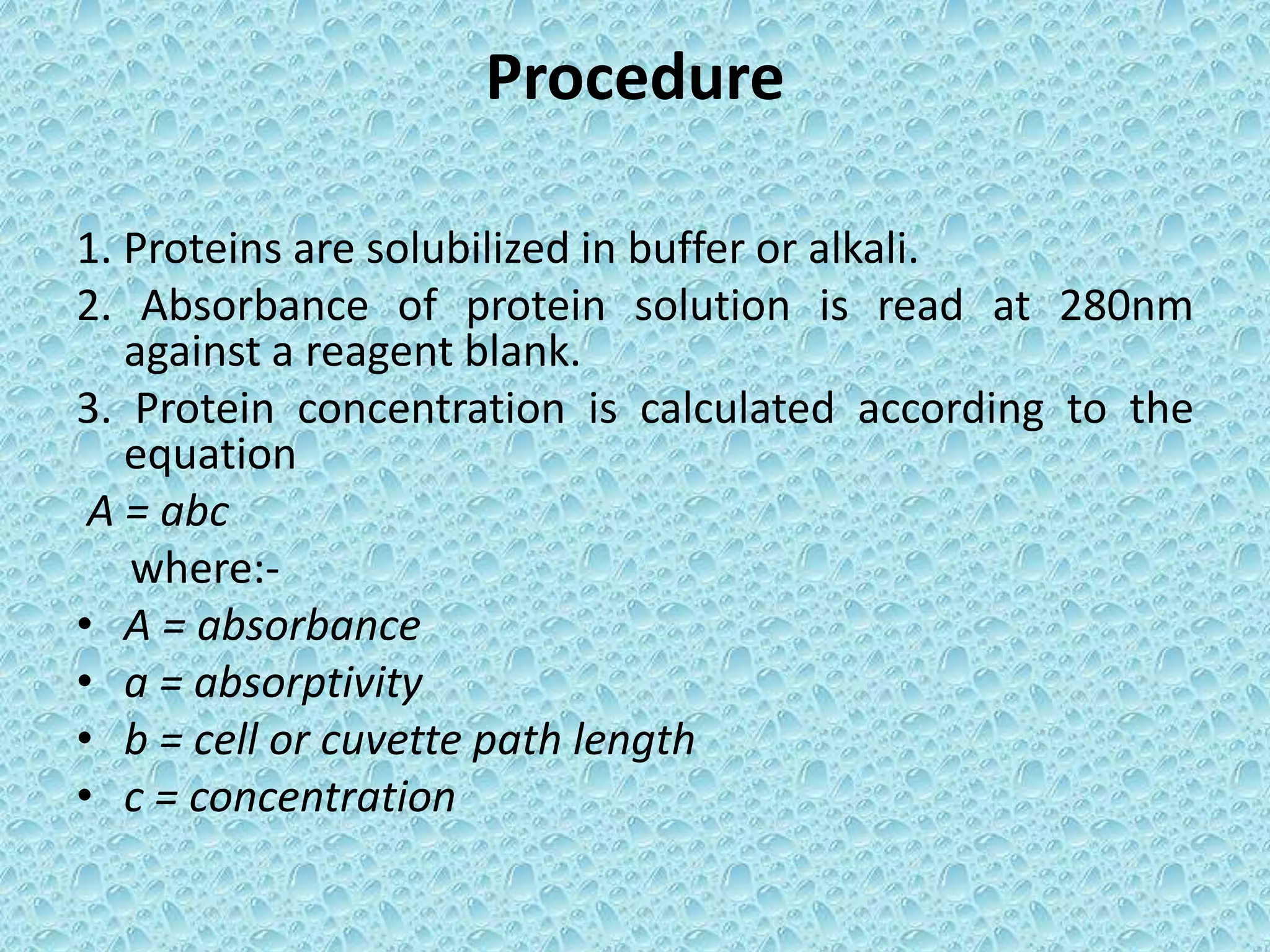 Protein analysis | PPTX | Chemistry | Science