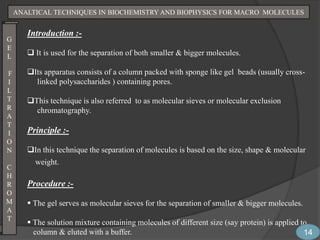 ANALYTICAL TECHNIQUES IN BIOCHEMISTRY AND BIOPHYSICS FOR MACRO ...