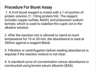 General method use for analysis of protein | PPTX