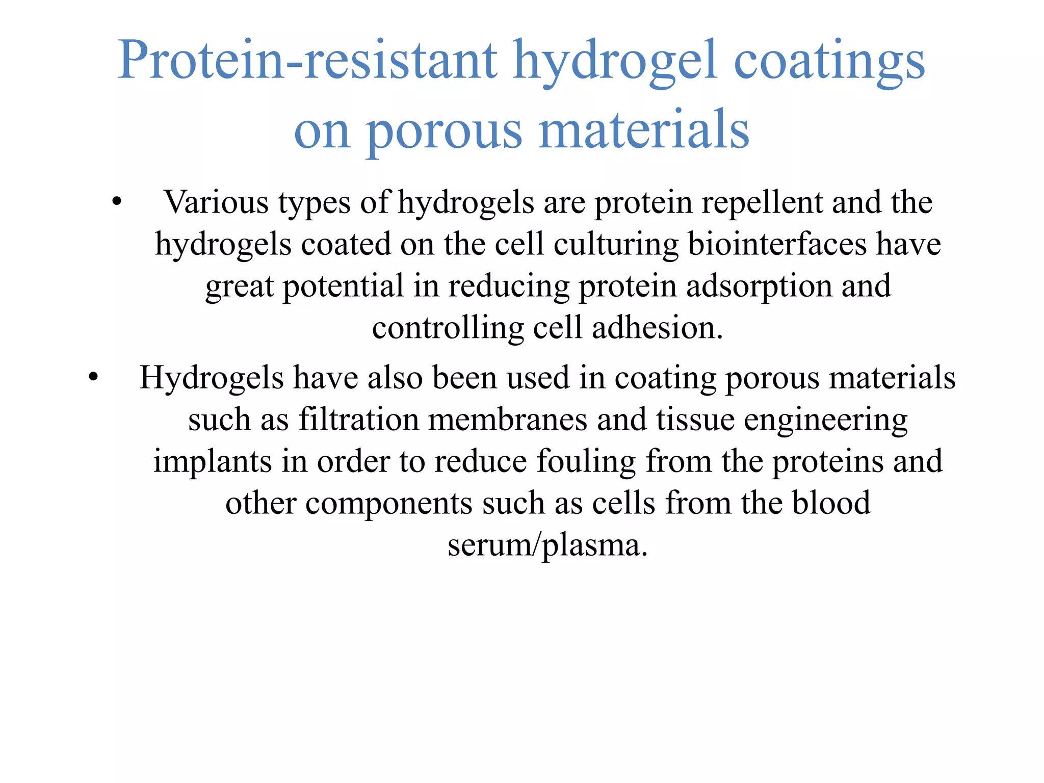 Protein and cell resistant surfaces | PPTX