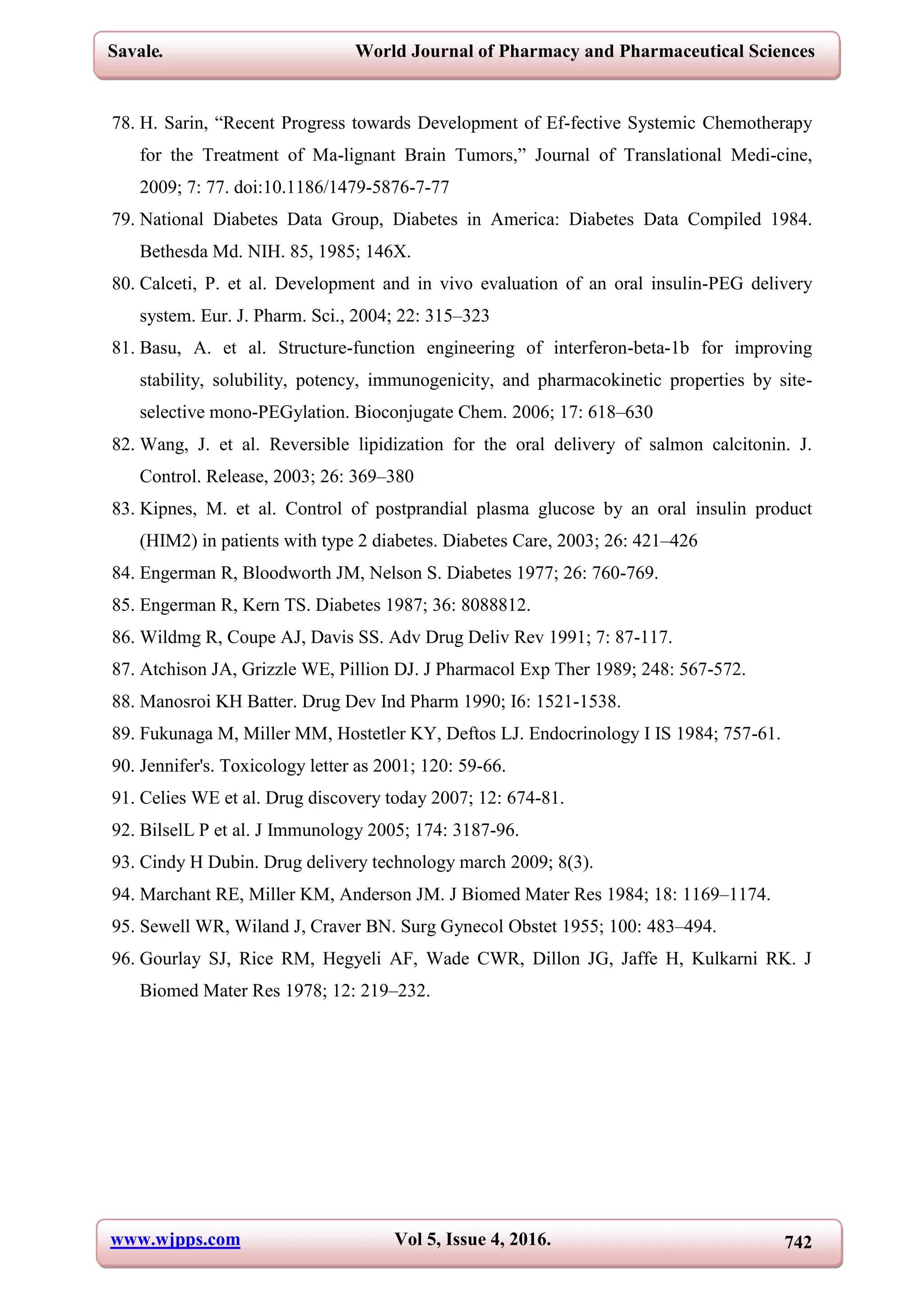 Protein and peptide drug delivery system (PPDDS) | PDF