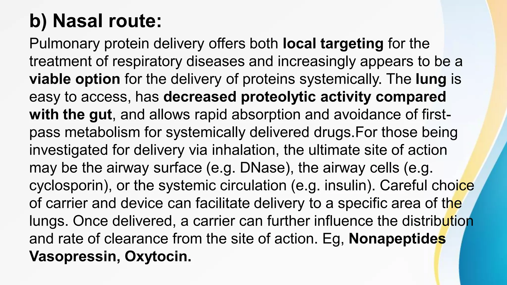 Protein and peptide delivery | PDF