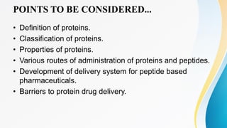 Protein and peptide delivery | PDF