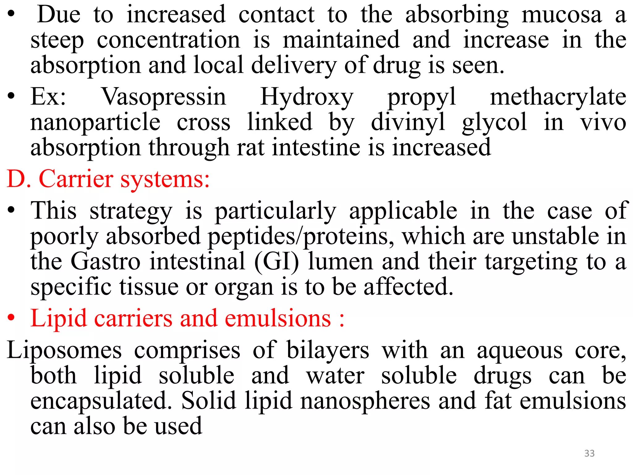 Protein and peptide delivery system | PPTX