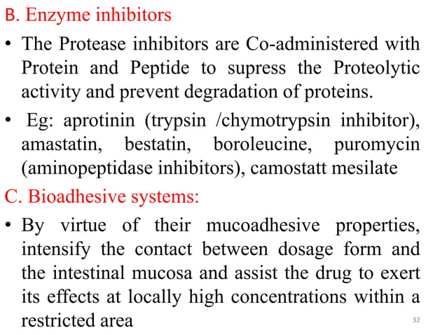 Protein and peptide delivery system | PPTX | Chemistry | Science