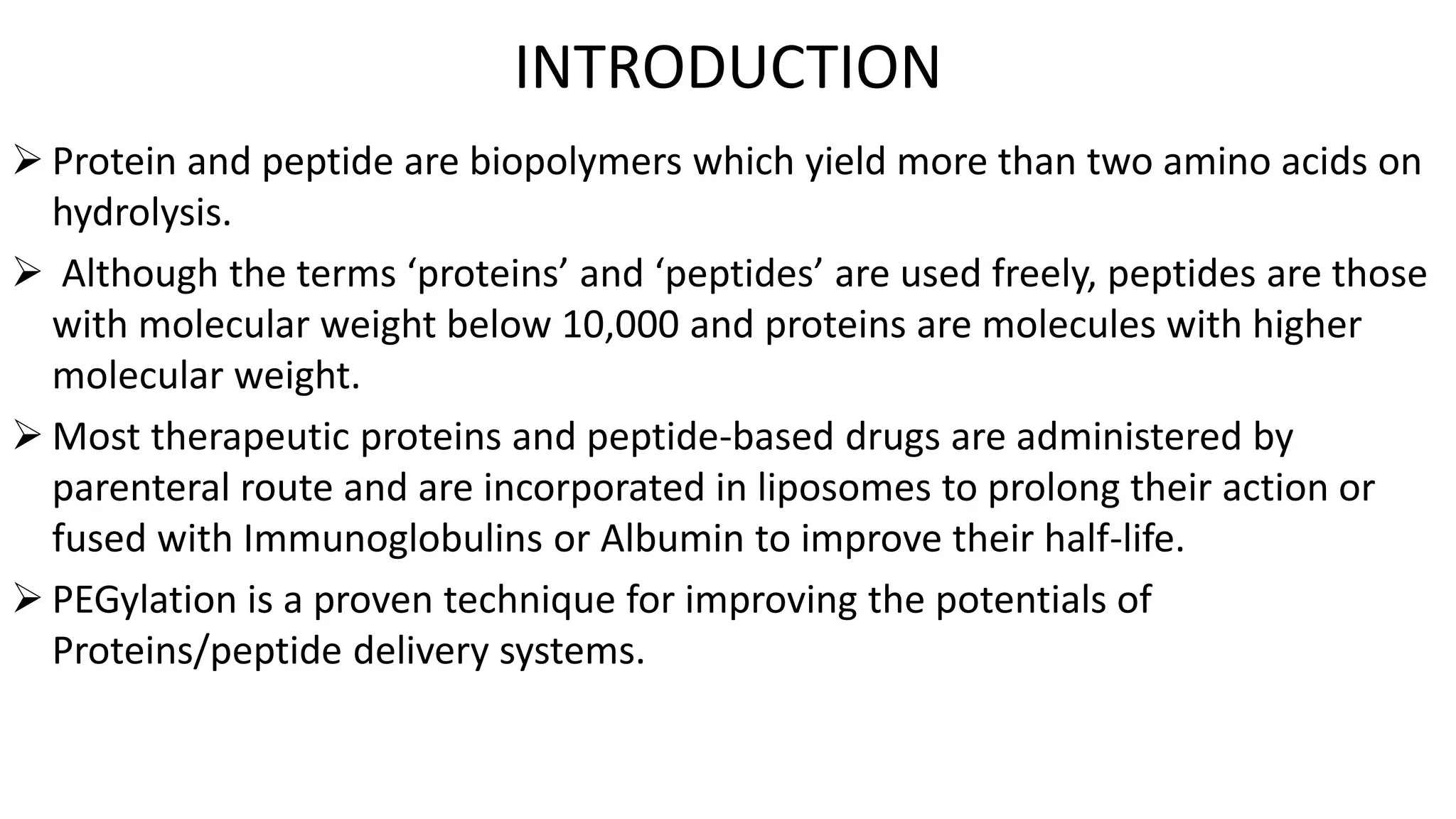Protein and peptide drug delivery system | PPTX