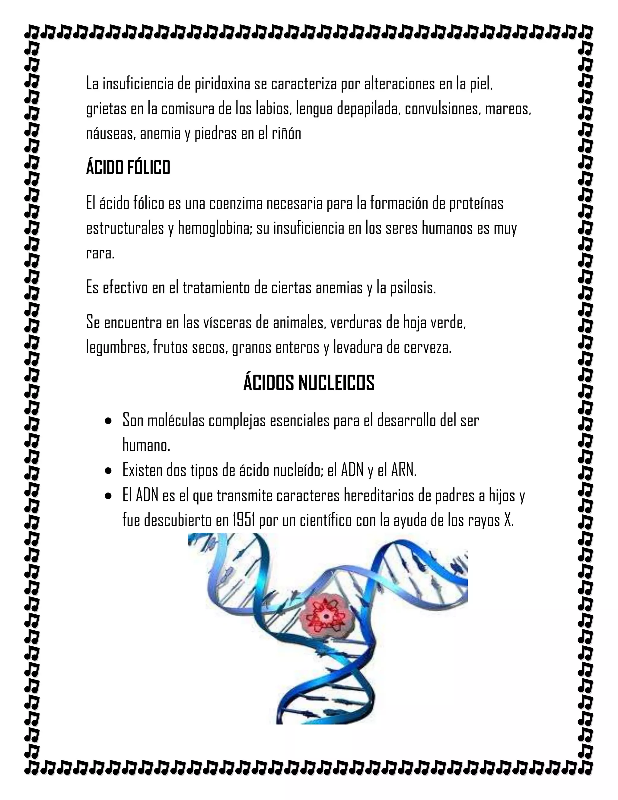 Proteinas, enzimas, vitaminas, acidos nucleicos , ADN y ARN | DOCX