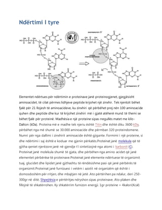 Proteinat ..............Ekzistojnë më tepër se 10000 proteina | DOCX