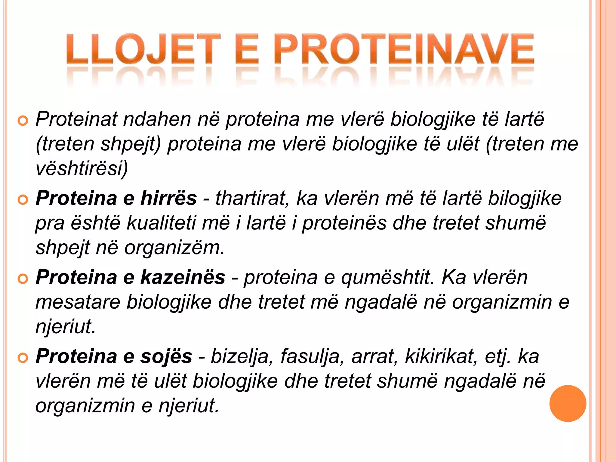 Proteinat yndyrnat dhe karbohidratet | PPTX