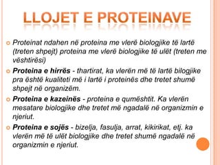 Proteinat yndyrnat dhe karbohidratet | PPTX