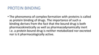 PROTEIN BINDING OF DRUGS important notes pharmacy | PDF