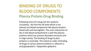PROTEIN BINDING OF DRUGS important notes pharmacy | PDF
