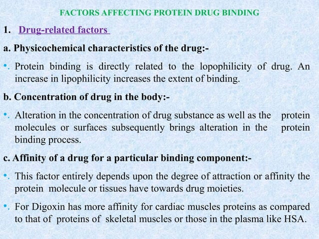 Protein binding of drug.ppt | Blood Disorders | Diseases and Conditions