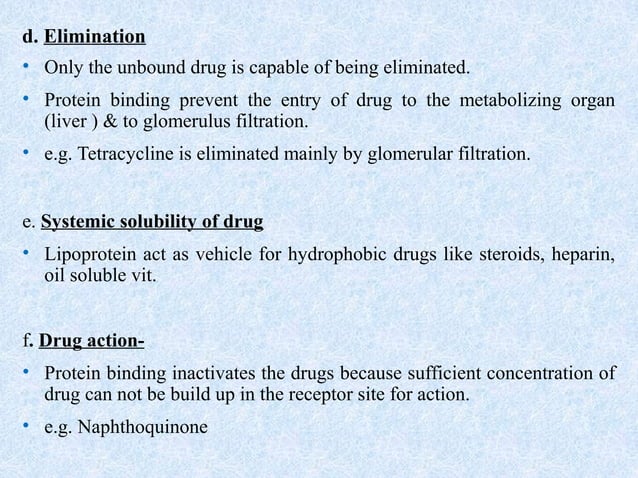 Protein binding of drug.ppt | Blood Disorders | Diseases and Conditions