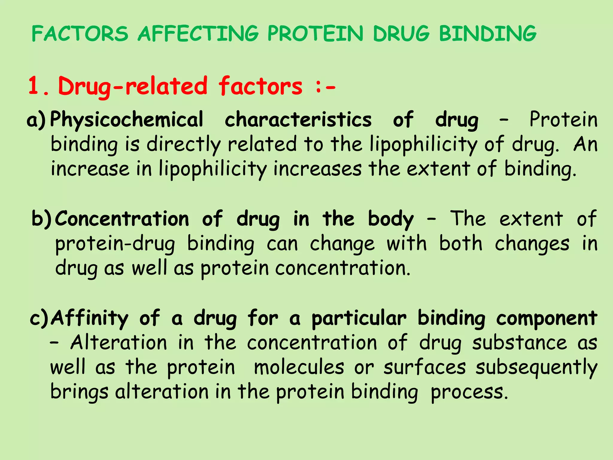Protein binding of drugs | PPTX