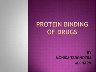 Protein binding of drugs | PPT