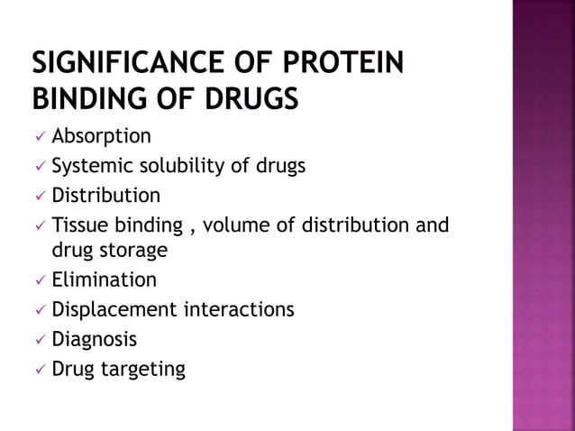 Protein binding of drugs | PPT