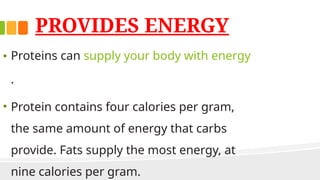 PROTEIN chapter 3.pptx Protein is a nutrient your body needs to grow ...