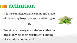 PROTEIN chapter 3.pptx Protein is a nutrient your body needs to grow ...