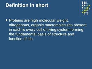 Protein Chemistry Bsc Nursing & Bpt | PPT