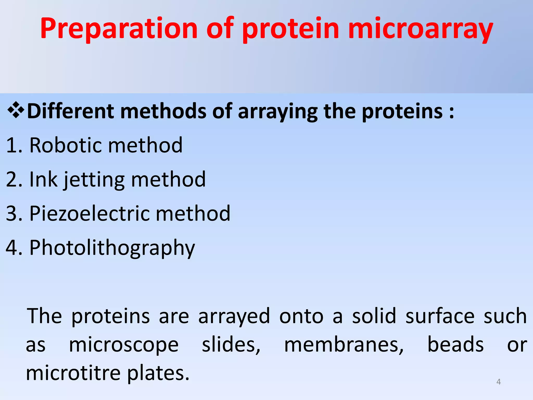 Protein array, types and application | PPTX